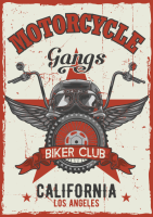 Sticker Vintage Moto bike club - ref.d17817 | MPA Déco