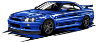 Sticker JDM Nissan Skyline GT-R R34 - ref.d18732 | MPA Déco