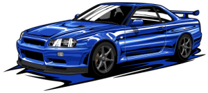 Sticker JDM Nissan Skyline GT-R R34 - ref.d18732 | MPA Déco