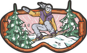Sticker Snowboard Girl Masque - ref.d20668 | MPA Déco