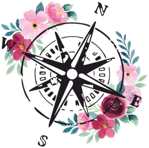 Sticker Boussole fleurs 2 - ref.d18506 | MPA Déco