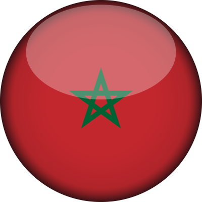 Autocollant Drapeau Maroc rond 2 - ref.d12772 | MPA Déco