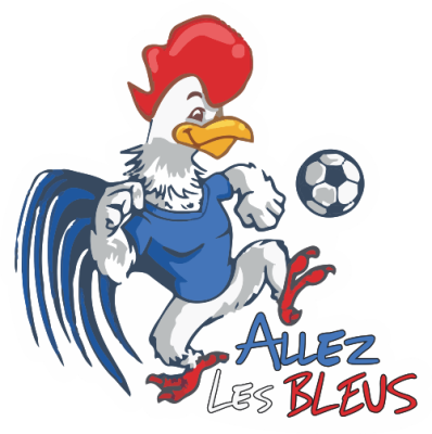 Sticker Football Equipe de France Allez les Bleus Coq 2 | MPA Déco