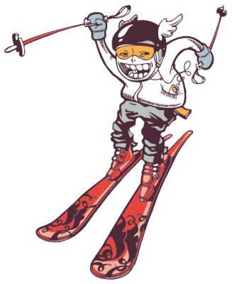 Sticker Ski Cartoon - ref.d20665 | MPA Déco