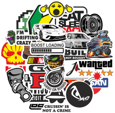 Pack D'autocollants Voiture Racer N°4 - Lot de 25 Stickers | MPA Déco