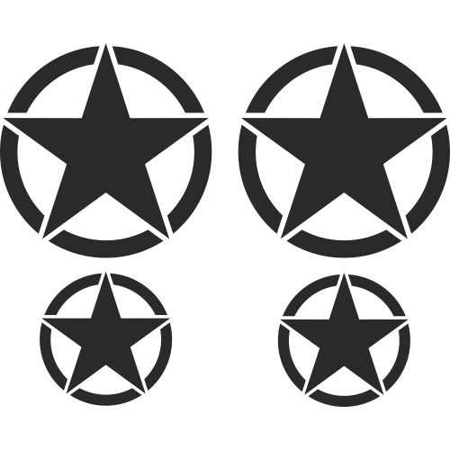 Kit Sticker Moto Retro Réfléchissant Étoile US | MPA Déco