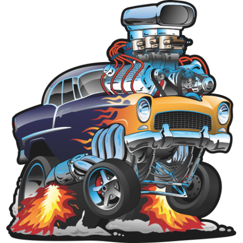 Sticker Cartoon Muscle Car Drag Rod Kustom | MPA Déco