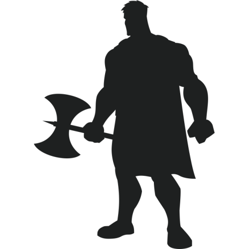 Sticker Super Hero Guerrier Hache | MPA Déco