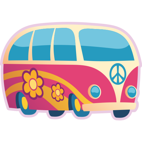 Sticker Peace and Love Van Combi | MPA Déco