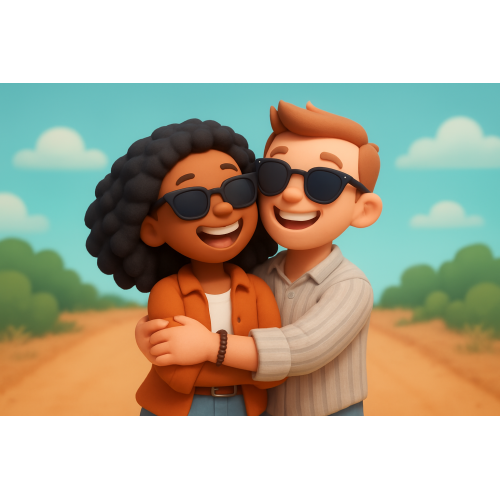 Affiche personnalisée - Portrait de famille, couple - Style 3D pâte à ...