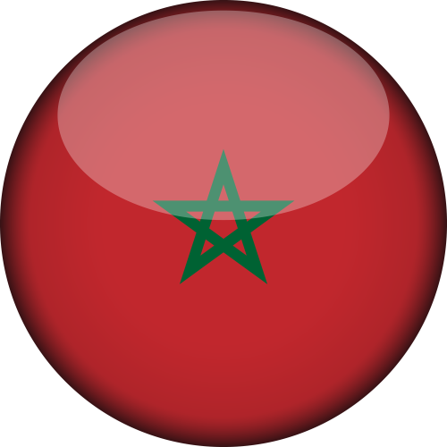 Autocollant Drapeau Maroc rond 2 | MPA Déco