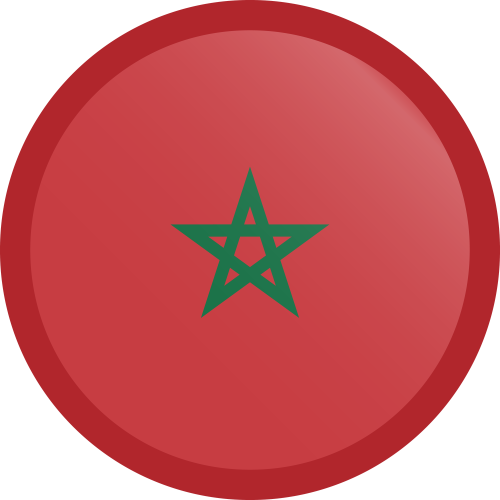 Autocollant Drapeau Maroc rond bouton | MPA Déco