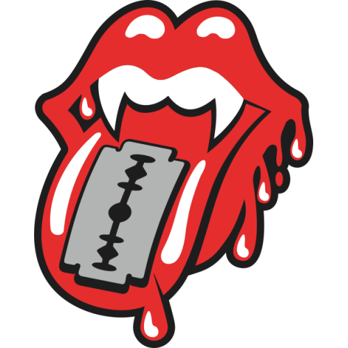 Sticker Rolling Stones Langue Vampire Lame de Rasoir | MPA Déco