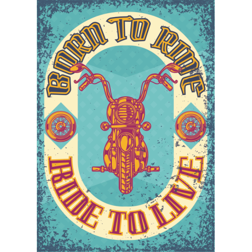 Sticker Vintage Born to ride | MPA Déco
