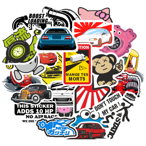 Pack D'autocollants Racer N°2 - Lot de 25 Stickers | MPA Déco