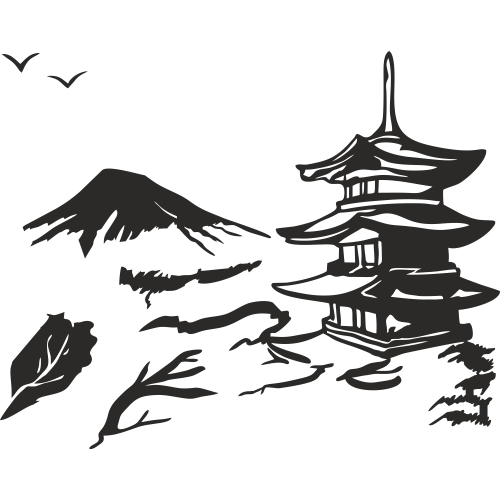 Sticker Mural Temple | MPA Déco