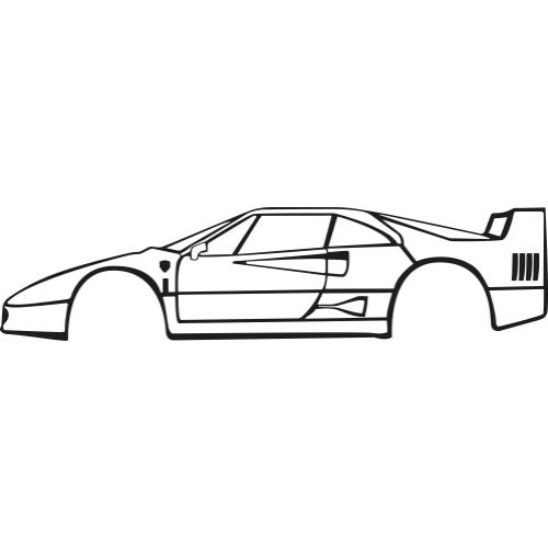 Sticker Silhouette Véhicule Ferrari F40 | MPA Déco