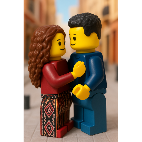 Affiche personnalisée - Portrait de famille, couple - Style figurine ...