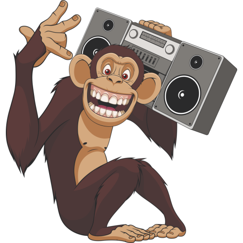 Sticker Singe Chimpanzé Musique | MPA Déco