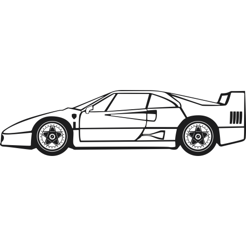 Sticker Ferrari F40 Silhouette Véhicule | MPA Déco