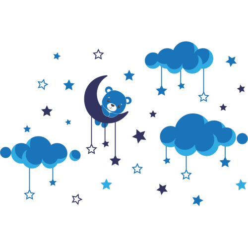Sticker Chambre enfant Nounours nuage | MPA Déco