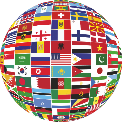 Sticker Mappemonde Drapeau Sphère - ref.d21049 | MPA Déco