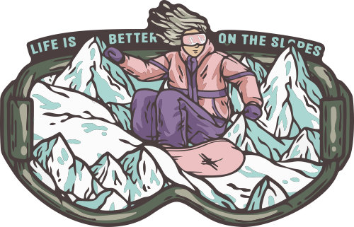 Sticker Snowboard Girl - ref.d20667 | MPA Déco