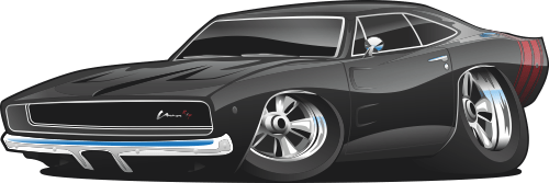 Sticker Cartoon Muscle Car Dodge Charger R/T - ref.d18764 | MPA Déco
