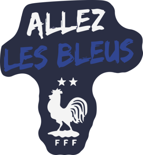 Sticker Football Equipe de France Allez les Bleus FFF Coq | MPA Déco