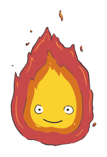 Sticker Ghibli Calcifer Fond Blanc - ref.d22436 | MPA Déco