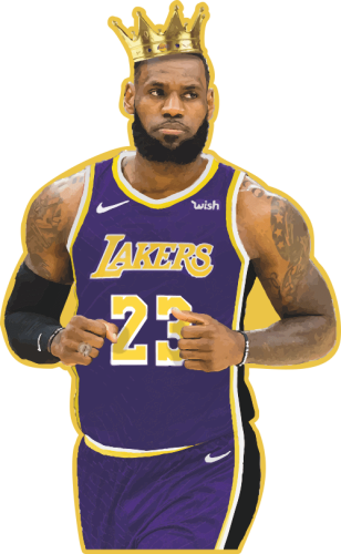 Sticker Basket Lebron James Lakers 23 Couronne - ref.d21106 | MPA Déco