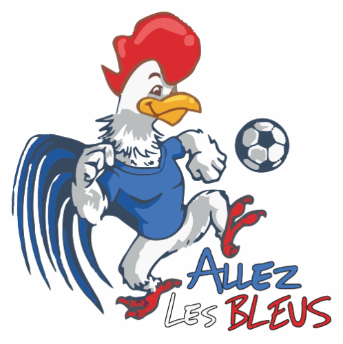 Sticker Football Equipe de France Allez les Bleus Coq 2 | MPA Déco