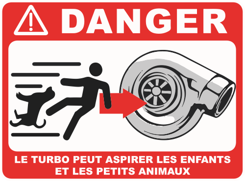 Sticker Turbo Danger Humour - ref.d19432 | MPA Déco