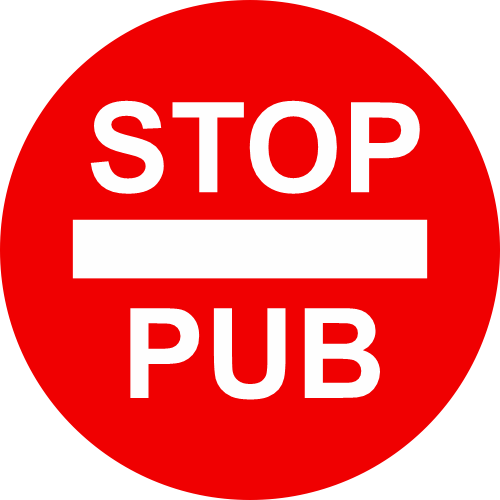 Sticker Stop Pub rond - ref.d20625_2 | MPA Déco