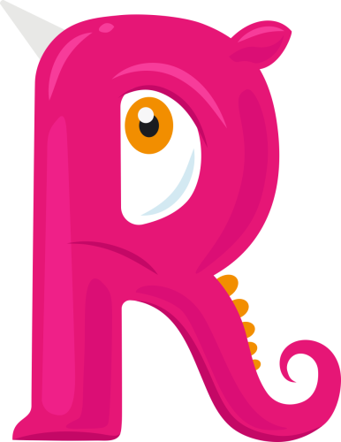 Sticker Alphabet Monstre Enfant Lettre R - ref.d9496 | MPA Déco