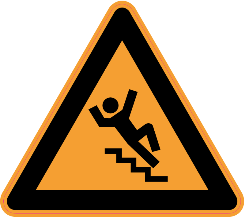 Panneau Danger Risque chute dans les escaliers | MPA Déco