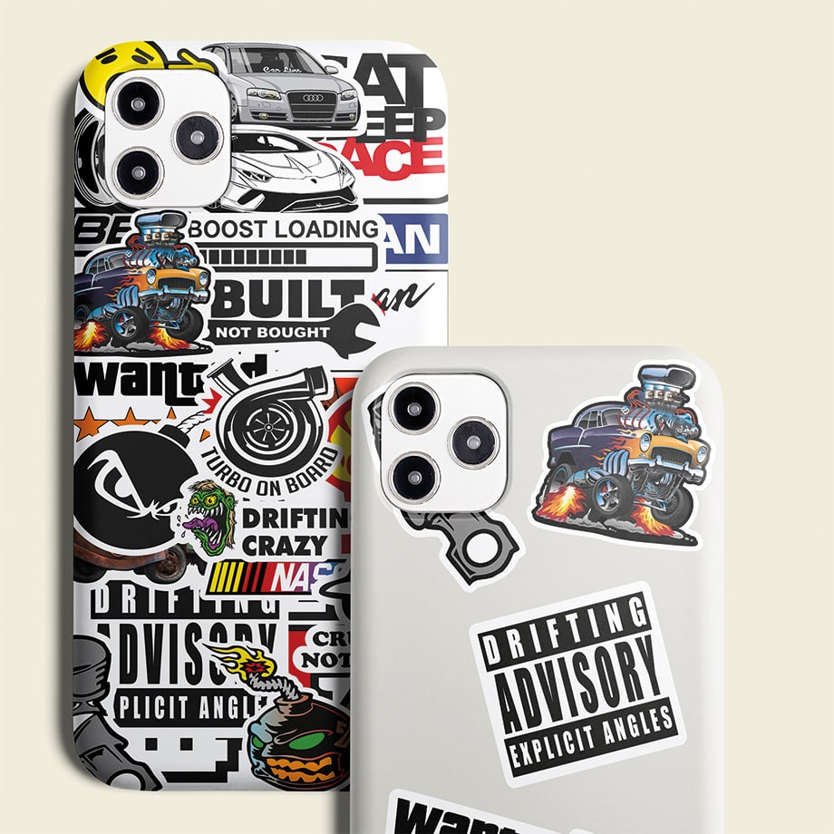 Pack D'autocollants Voiture Racer N°4 - Lot de 25 Stickers