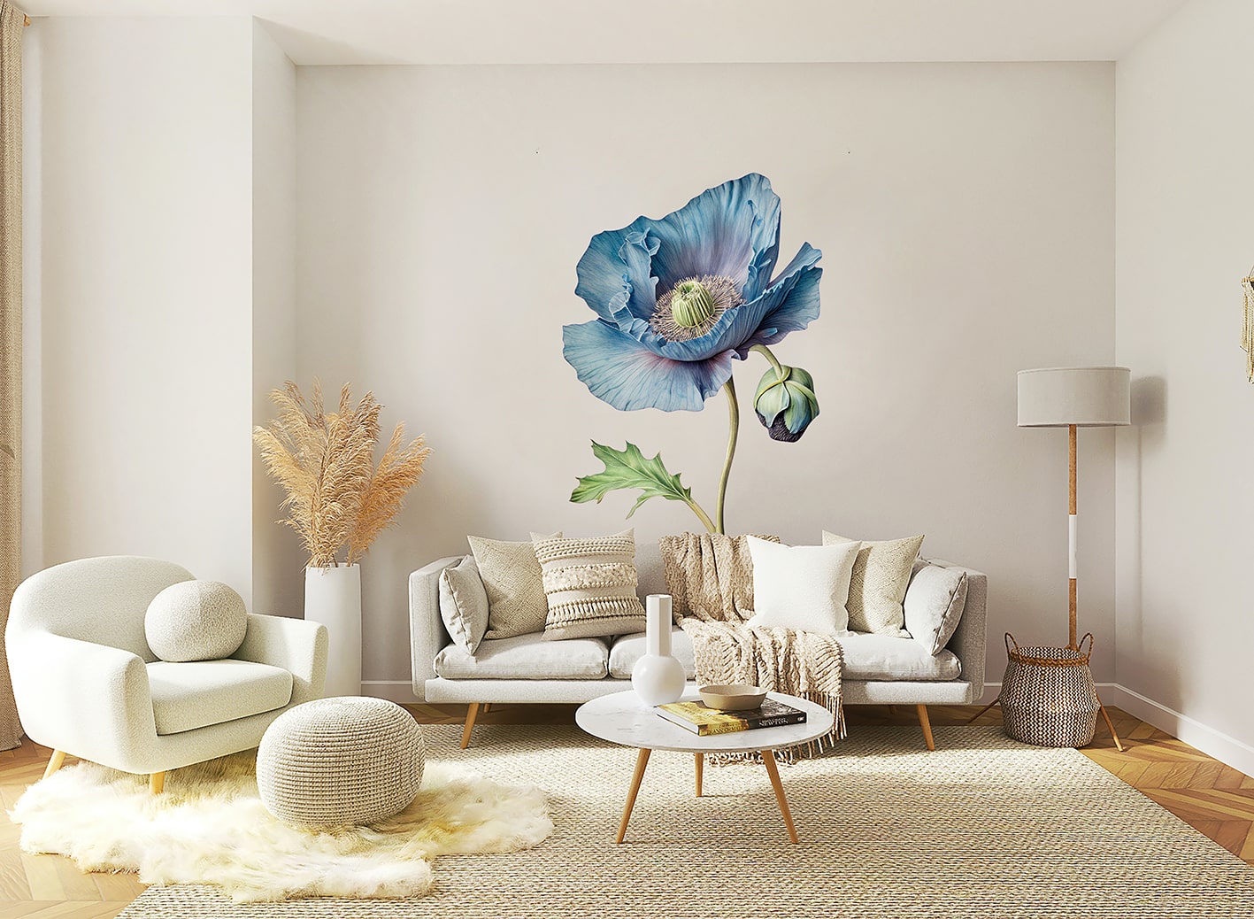 Sticker Fleur Coquelicot Aquarelle - ref.d20809 | MPA Déco