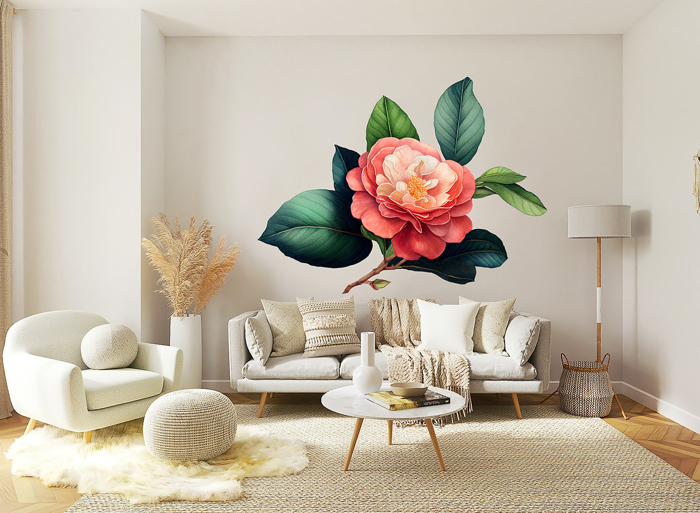 Sticker Fleur Gardenia Aquarelle - ref.d20807 | MPA Déco